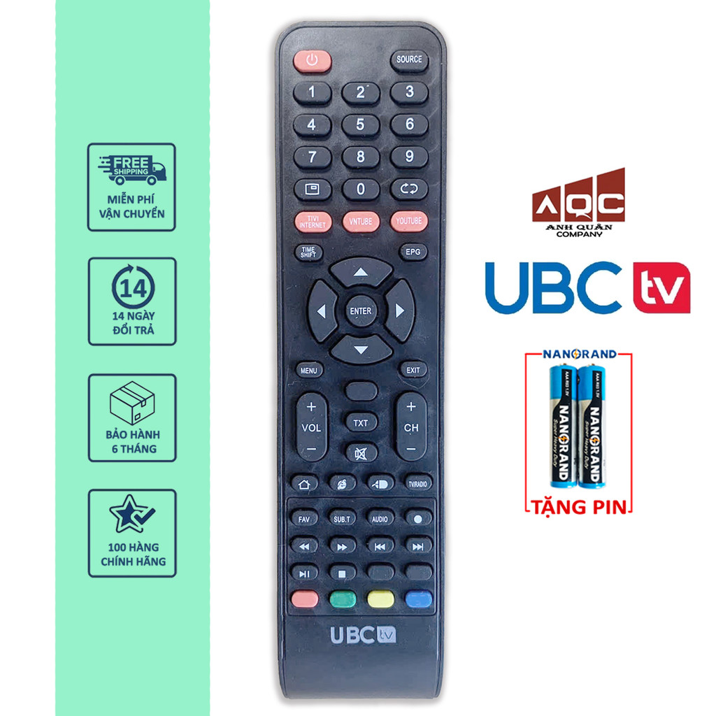 Remote Điều Khiển TV UBC Chính Hãng - TẶNG PIN Khiển zin mới | Shopee ...