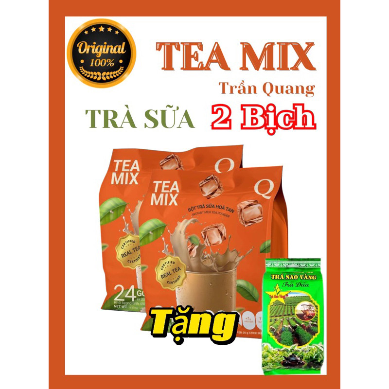 TẶNG 1 TRÀ 70G KHI MUA HAI BỊCH TRÀ SỮA TEA MIX Trần Quang bịch 24 gói x 20g = 480g THANH HAO ...
