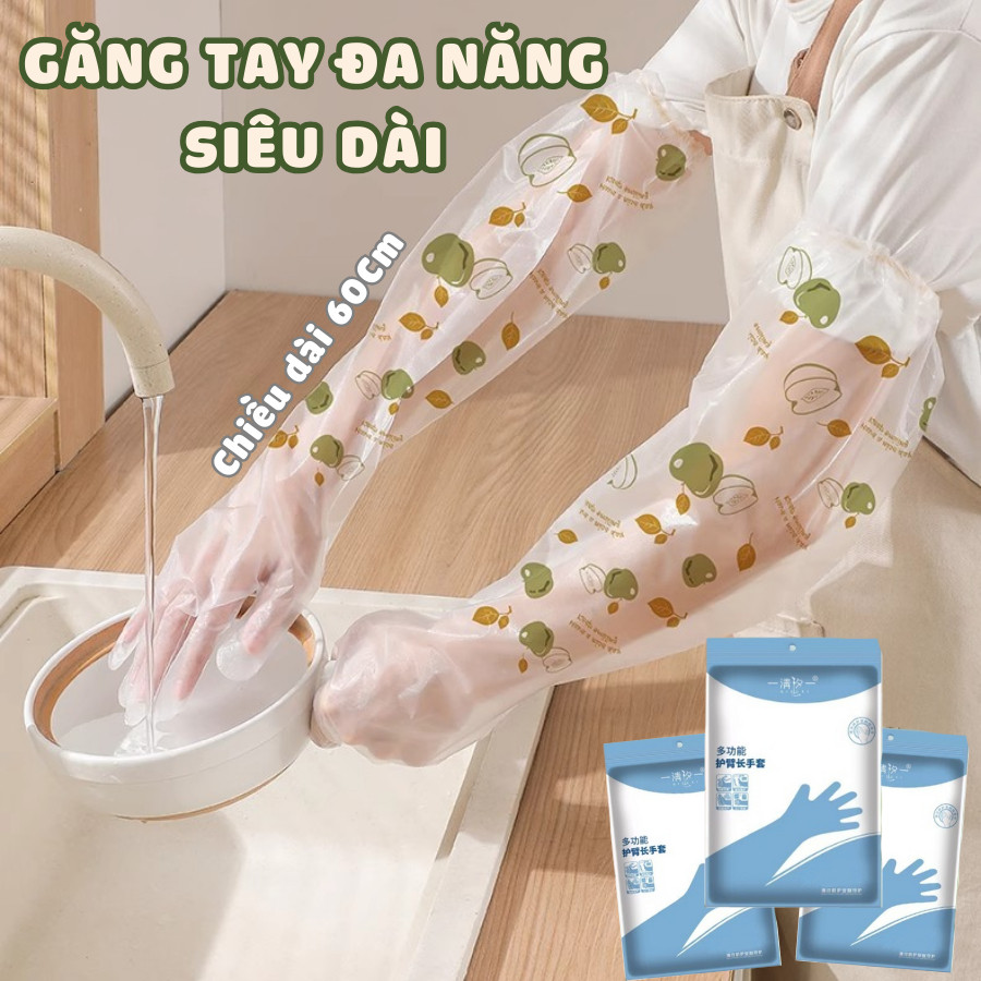 Găng TPE Siêu Dai Dùng 1 Lần - Dài 60Cm, Có Chun Chống Tuột, Găng Tay ...
