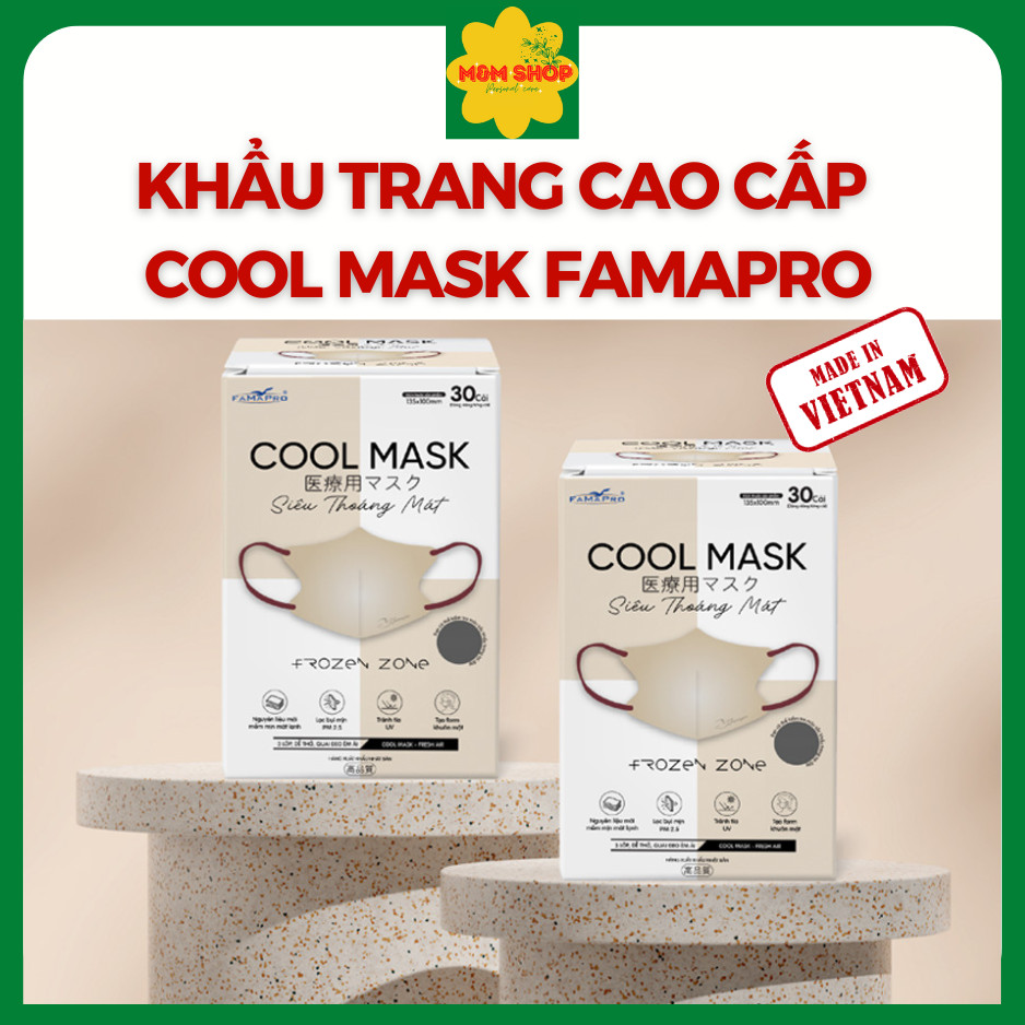Khẩu trang cao cấp 3 lớp Famapro Cool Mask 6D Nhật – hộp 30 chiếc, đóng ...