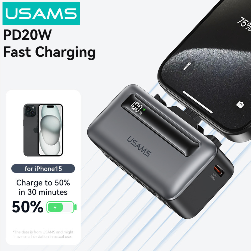 Usams 2in1 4500mAh Mini Sạc nhanh Di động Power Bank Type-C / iP Cổng ...