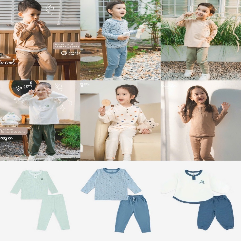 [BU Baby] (6M-5Y) Bộ dài tay thu đông cho bé trai, bé gái tổng hợp ...