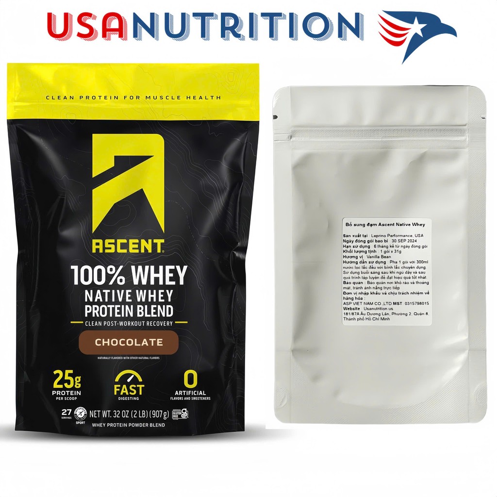 Whey protein Ascent Native Whey chứng nhận "Informed-Choice" : gói ...