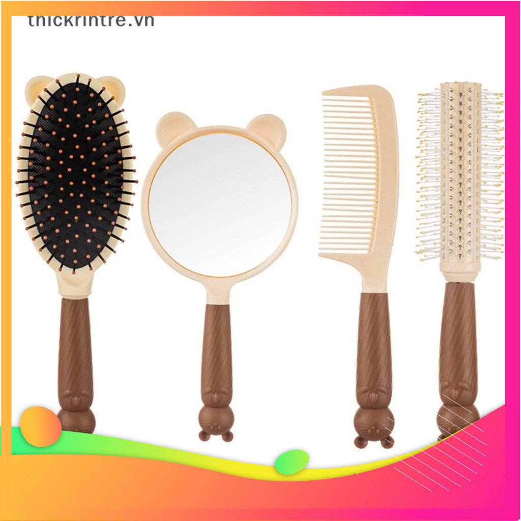 giadungre99 combo 4 Món Lược Và Gương Trang Điểm Cầm Tay Chống Rối Hình ...