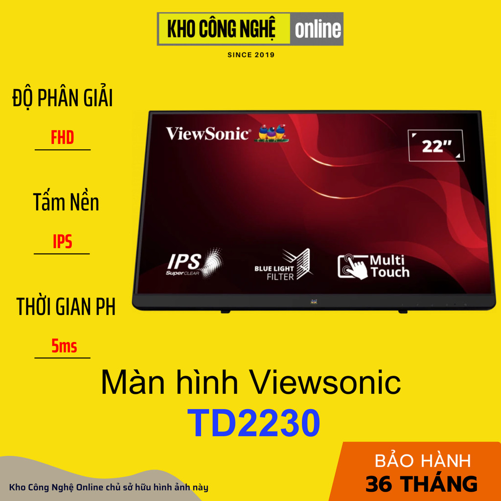 Màn hình cảm ứng Viewsonic TD2230 22 inch, Full HD, IPS (Hàng Chính ...