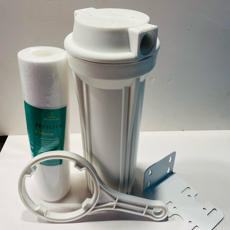 Bộ lọc nước thô đầu nguồn 10 inch ren trong 21 (1/2'') cốc màu trắng ...