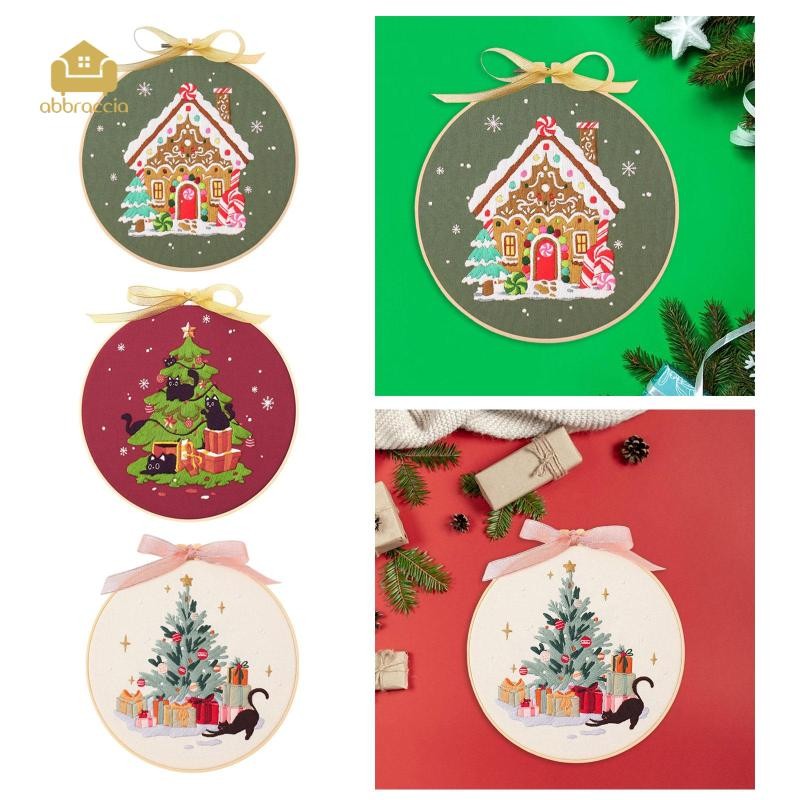 Bộ thêu Giáng sinh Bộ dụng cụ thêu chữ thập Needlepoint bao gồm chỉ màu ...