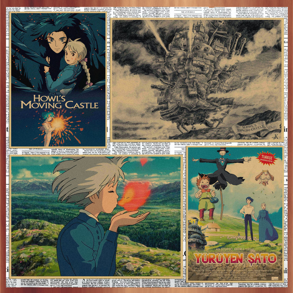 Poster Anime Nhật Bản Hal's Moving Castle Hayao Miyazaki - Tranh Lâu ...