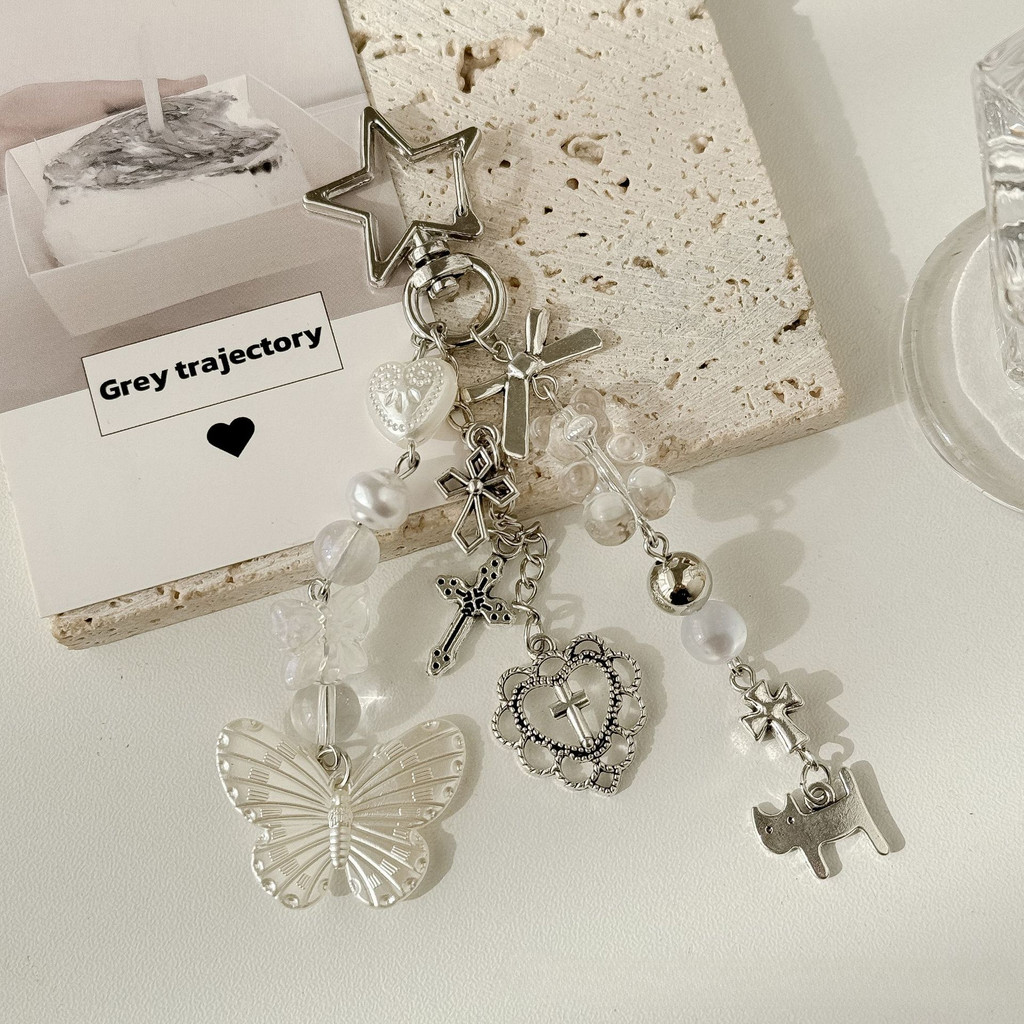 Y2K Butterfly Flower Keychain Acrylic Backpack Hanging Pendant Star ...
