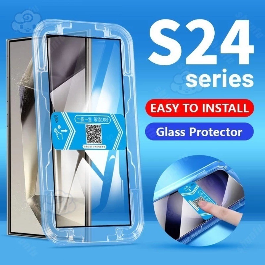 Dễ Dàng Lắp Đặt Bộ Loại Bỏ Bụi Tự Động Full Cover Kính Cường Lực Cho Samsung Galaxy S24 S23 S22 ...