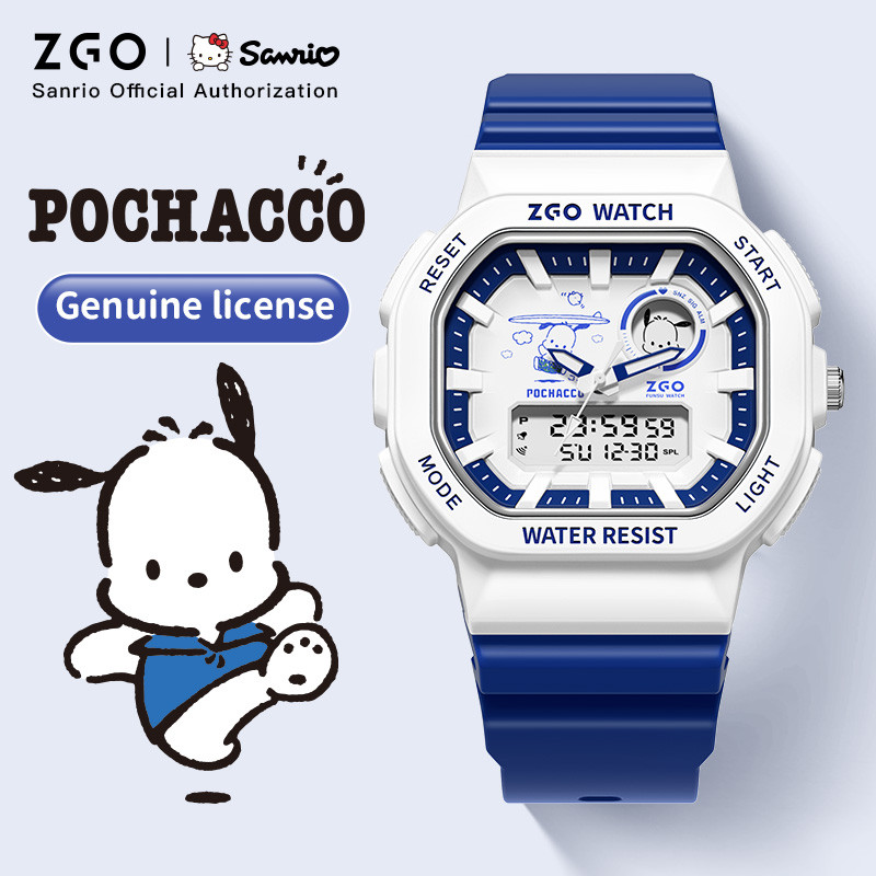 Đồng hồ ZGO x Sanrio Pochacco dành cho trẻ em Màn hình ánh sáng chống ...