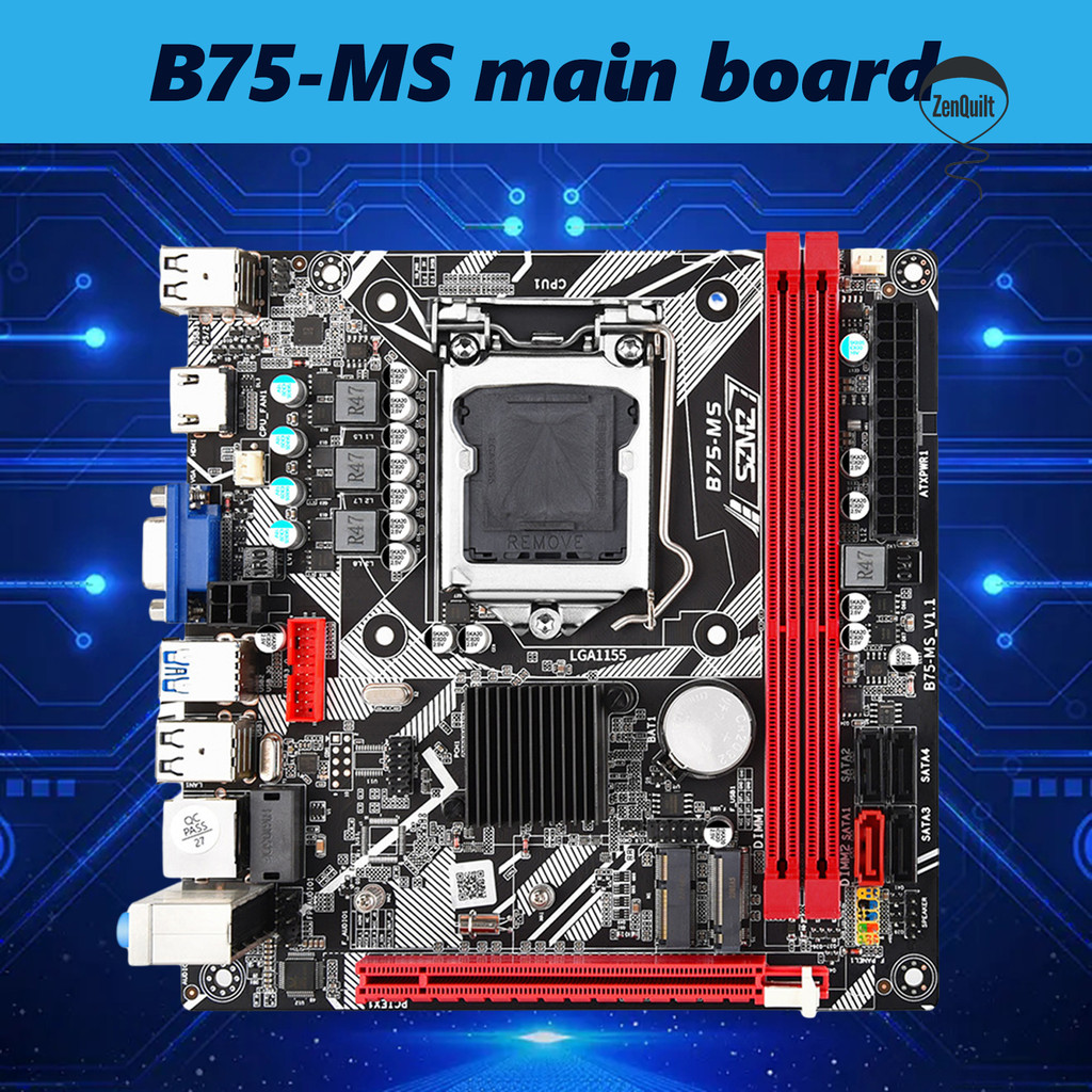 (Zenquilt) Bo mạch chủ máy tính B75-MS LGA 1155 DDR3 VGA NVME-M.2 WIFI Desktop Mainboard Phụ ...