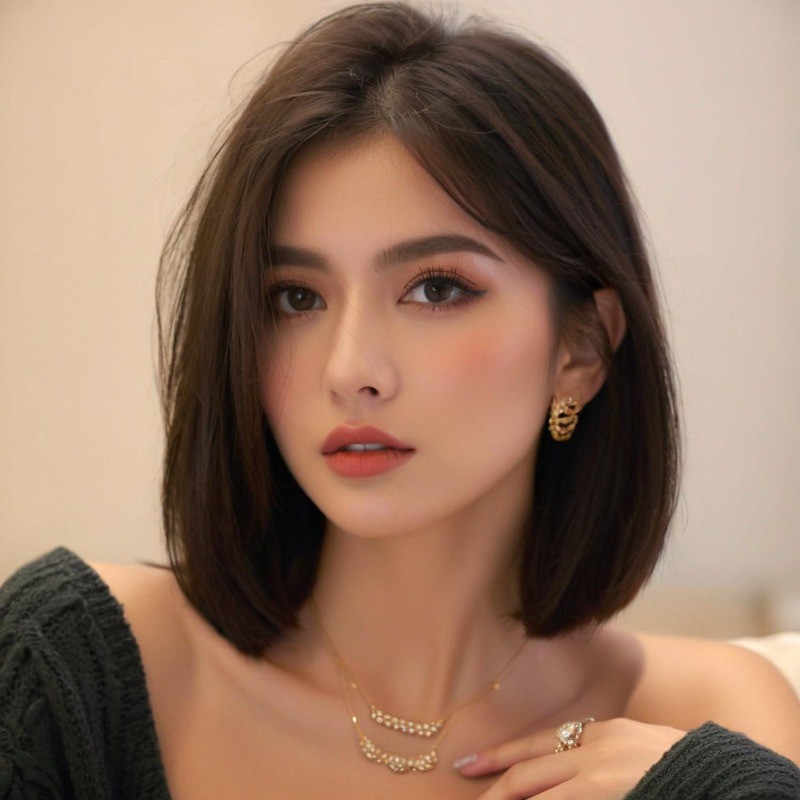 Tóc Giả Ngắn Thẳng Tóc Vừa Viền Nổ Xương Đòn Bobo Head Full Head Tóc ...