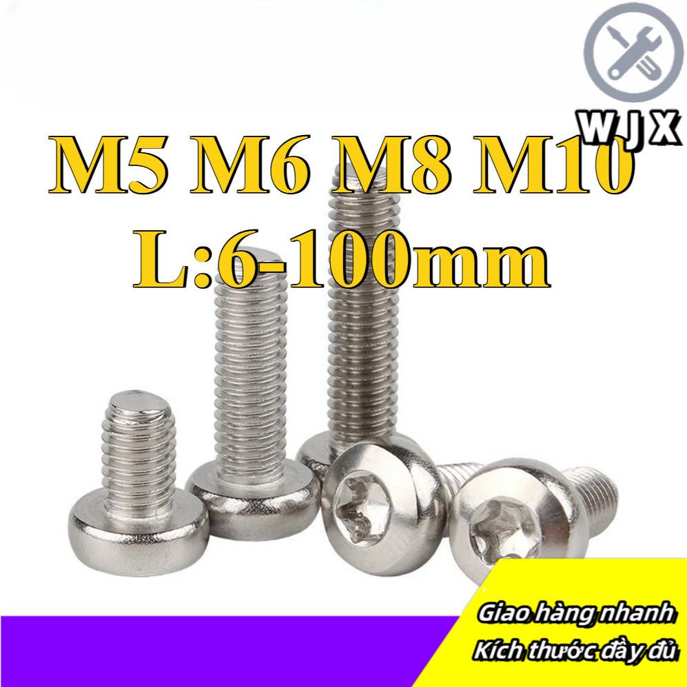 Vít máy đầu chảo Torx bằng thép không gỉ 304 M5 / M6 / M8 / M10 * L6-100mm (WJX-SDM12) | Shopee ...