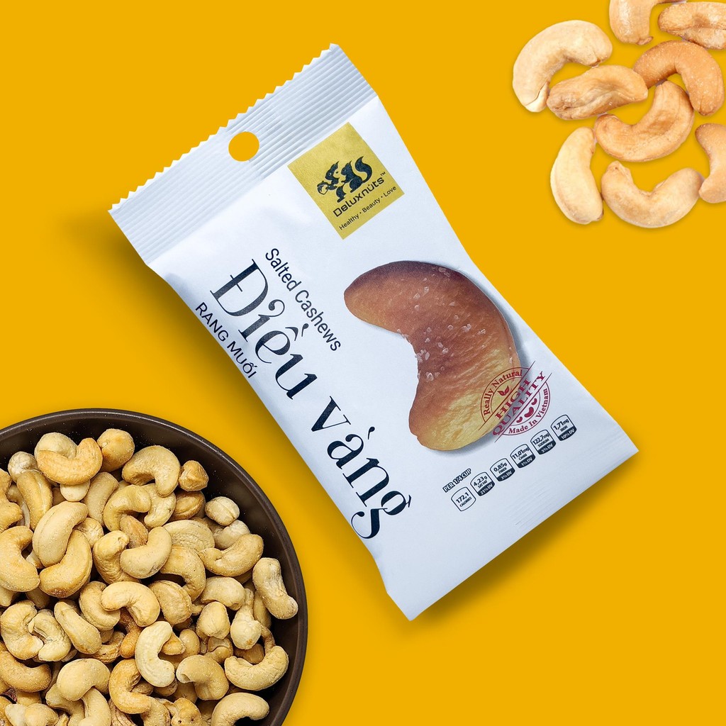 [Hỏa tốc] Hạt Điều VÀNG Rang Muối 40g Deluxnuts | Hạt Dinh Dưỡng Snack ...