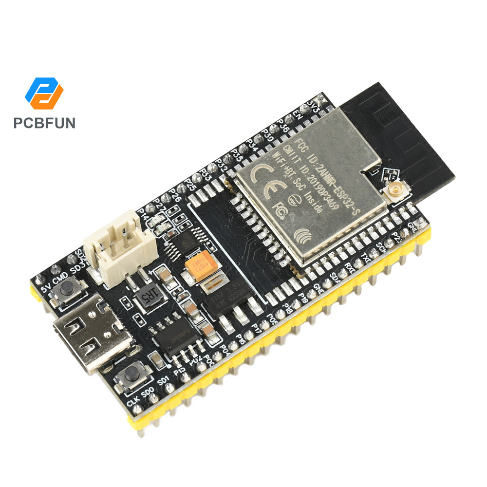 Mô-đun bảng phát triển WIFI Pcbfun ESP32 2.4G có giao diện pin trên bo mạch mô-đun ESP32-S IPEX ...