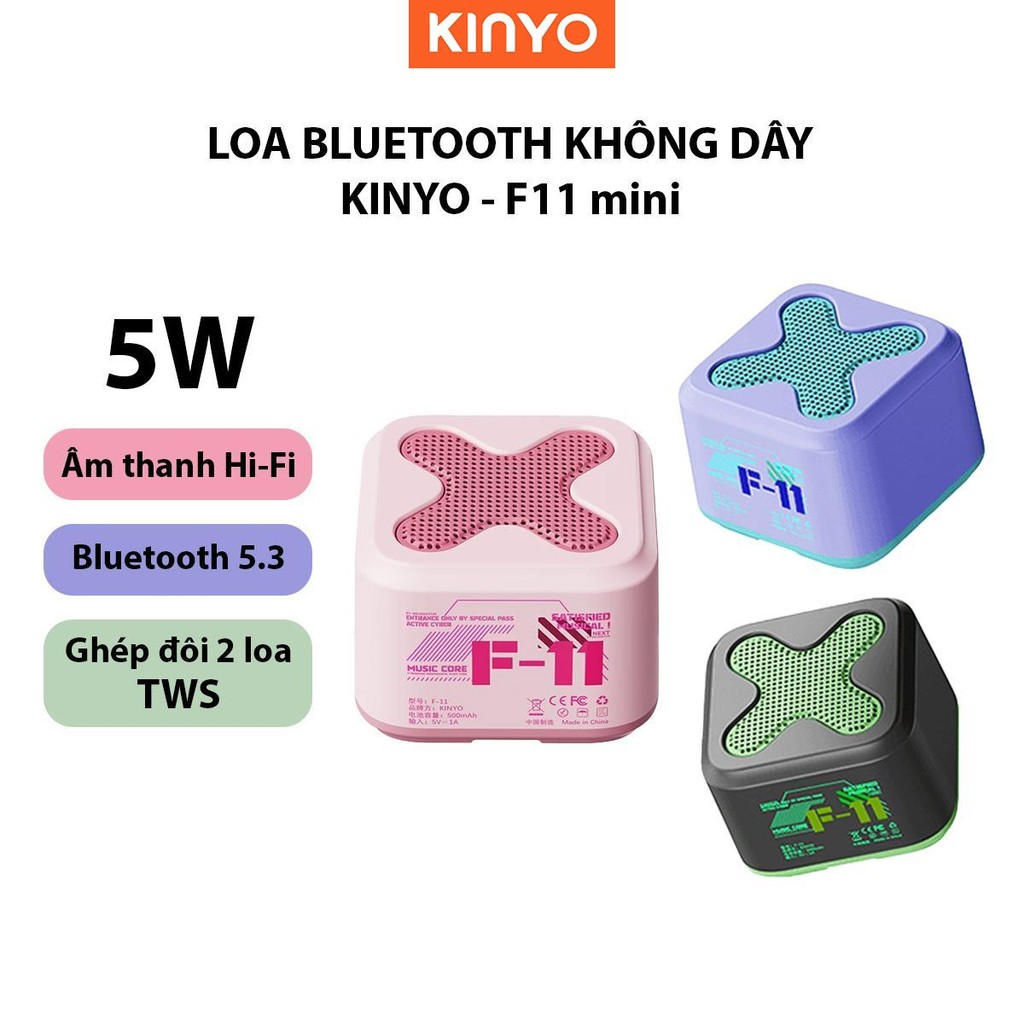 (KINYO-5W) Loa Bluetooth Không Dây KINYO F11 Mini, Loa Nghe Nhạc, Ghép Đôi Loa TWS | Shopee Việt Nam