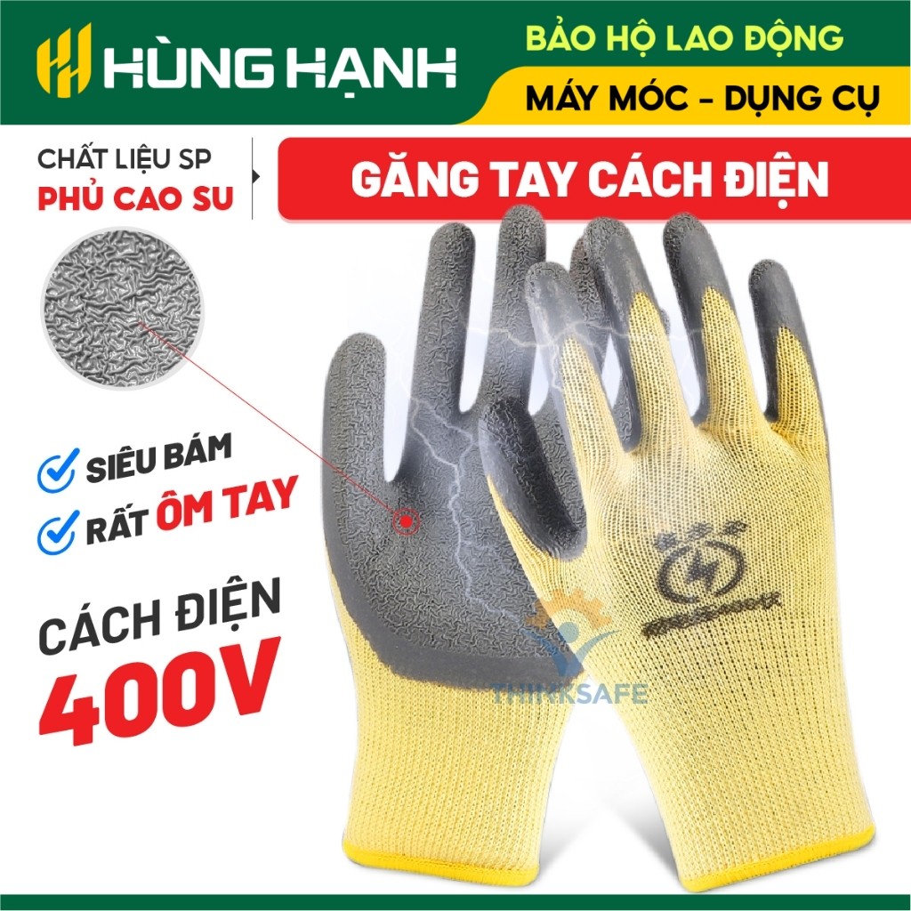 Găng tay cách điện 400V - 1000V chất liệu cao su cách điện, Găng tay bảo hộ lao động chống mài ...