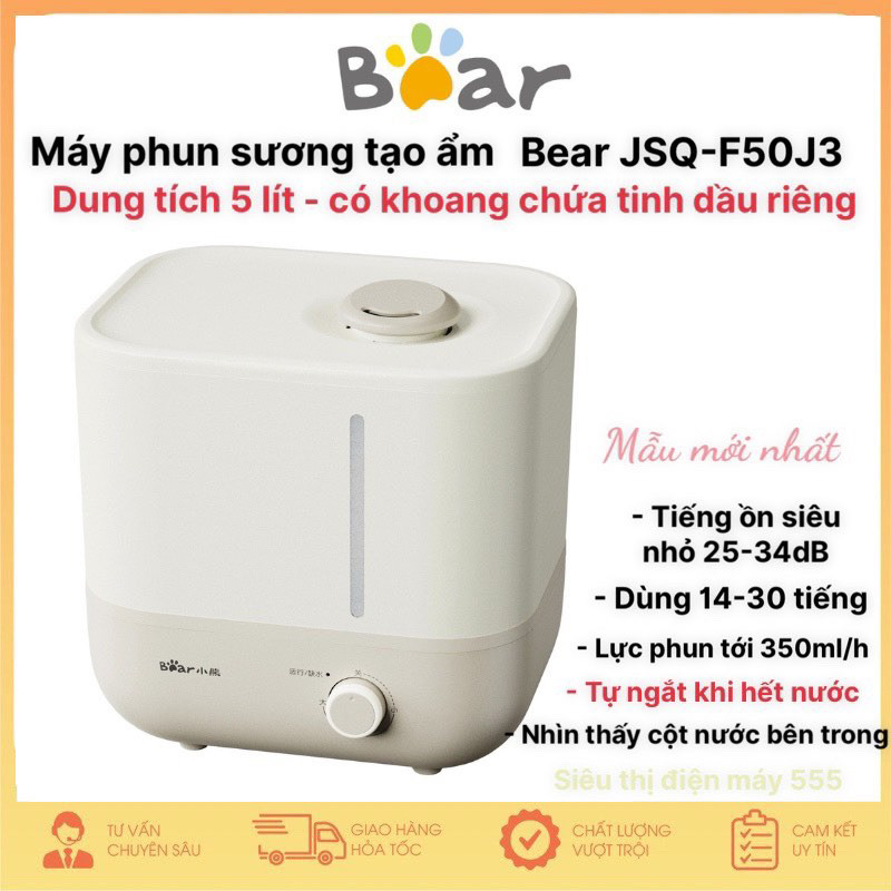 [SALE] Máy phun sương tạo ẩm BEAR JSQ-F50J3 mẫu mới 5 lít có khoang chứa tinh dầu riêng cao cấp ...