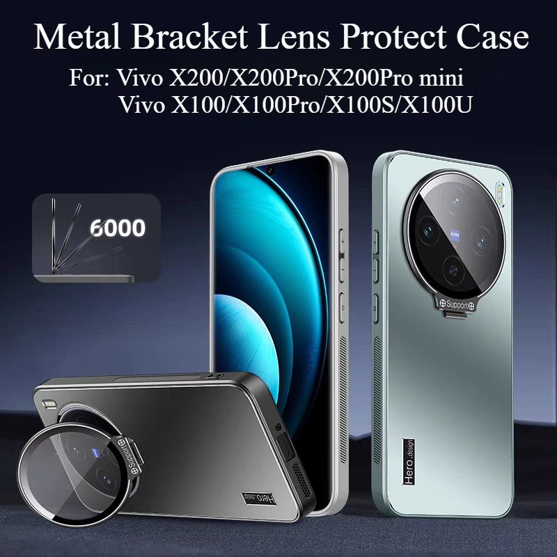 Ốp lưng cứng giá đỡ gấp kim loại cho Vivo X200 Pro Mini Case X200Pro X100 X100S X100Pro Vỏ điện ...