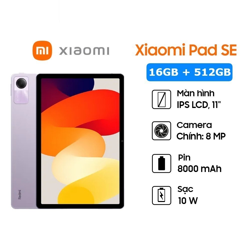 Máy Tính Bảng Xiaomi Pad SE Snapdragon 865 | 11.0inch | 2024 (16GB ...
