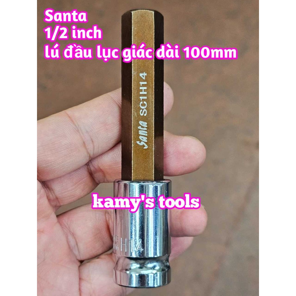 Tuýp lú đầu lục giác 1/2 inch dài 100mm Santa H4 H5 H6 H8 H10 H12 H14 H16 H17 H19 | Shopee Việt Nam