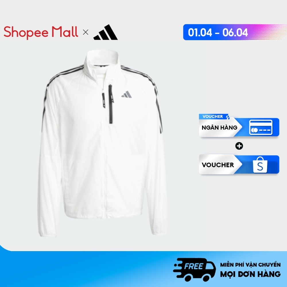 [4.4- VOUCHER 150k]Áo Khoác Gấp Gọn 3 Sọc Own the Run adidas Nam trắng ...