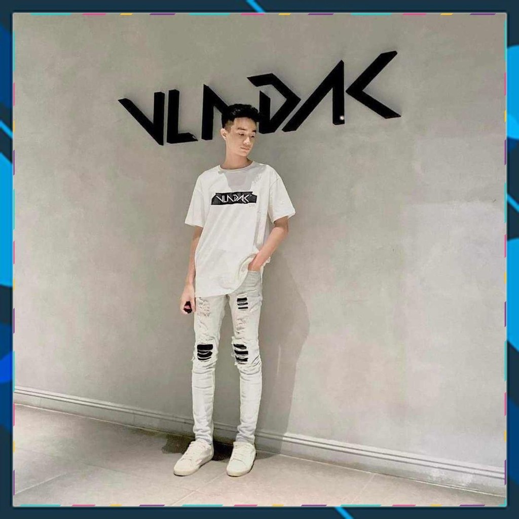 Quần jean nam VLADAK xanh nhạt vá đen ( CÓ HỘP ) | Shopee Việt Nam