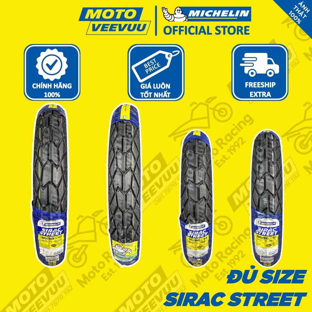 [MTVV] Vỏ lốp xe máy MICHELIN SIRAC STREET đủ size 60 70 80 90 100 110 ...
