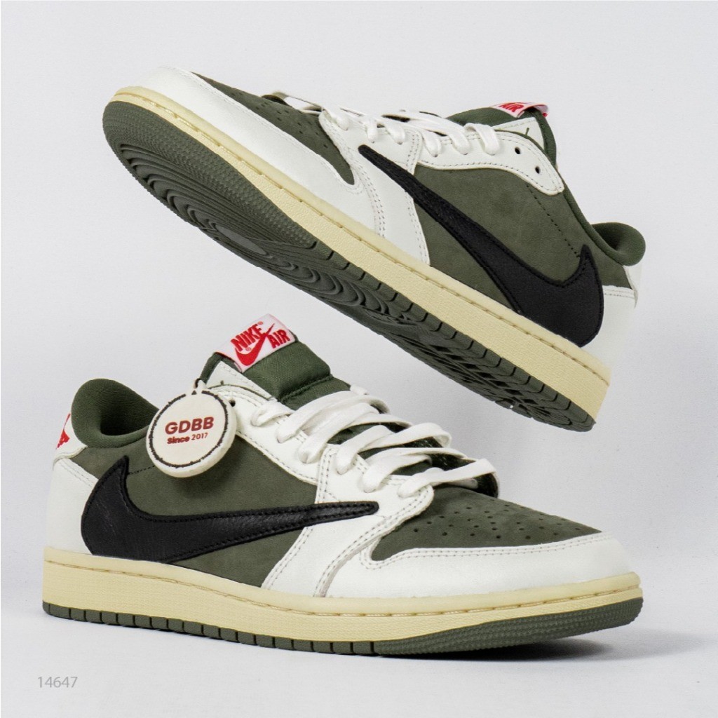 Giày Thể Thao JD1 x Travis Scott Medium Olive Xanh Kem Clever Man Store ...