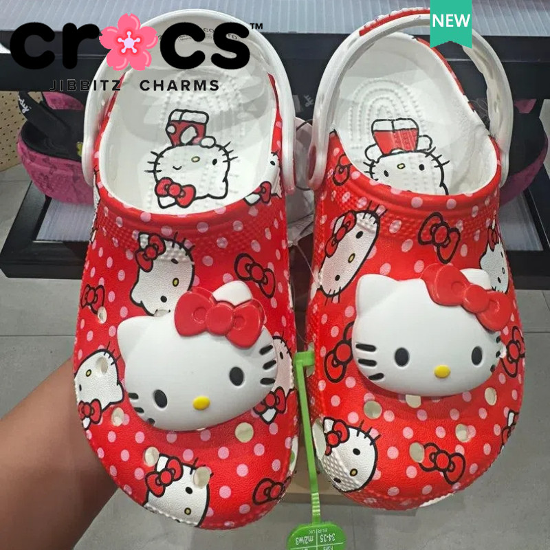 Crocs dép sandal nữ Hello Kitty Red Classic Clog giày chống trượt dép ...