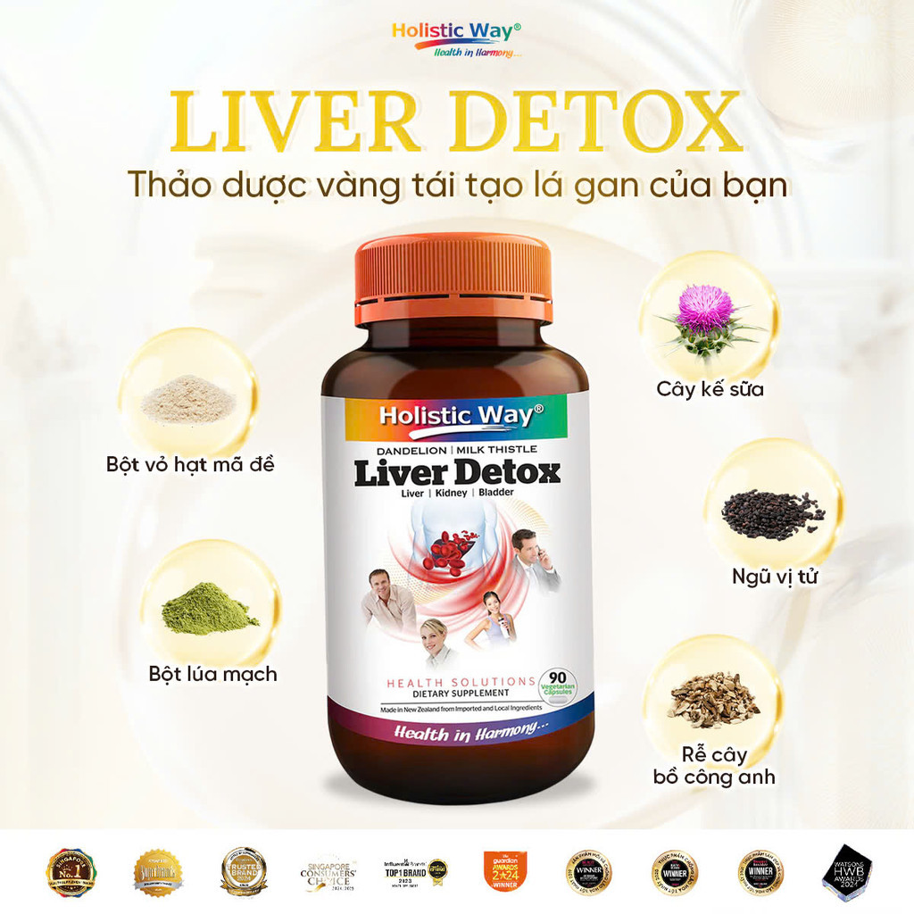 Viên Uống Bổ Gan Holistic Way Liver Detox - Thải Độc, Giảm Men Gan 90 ...