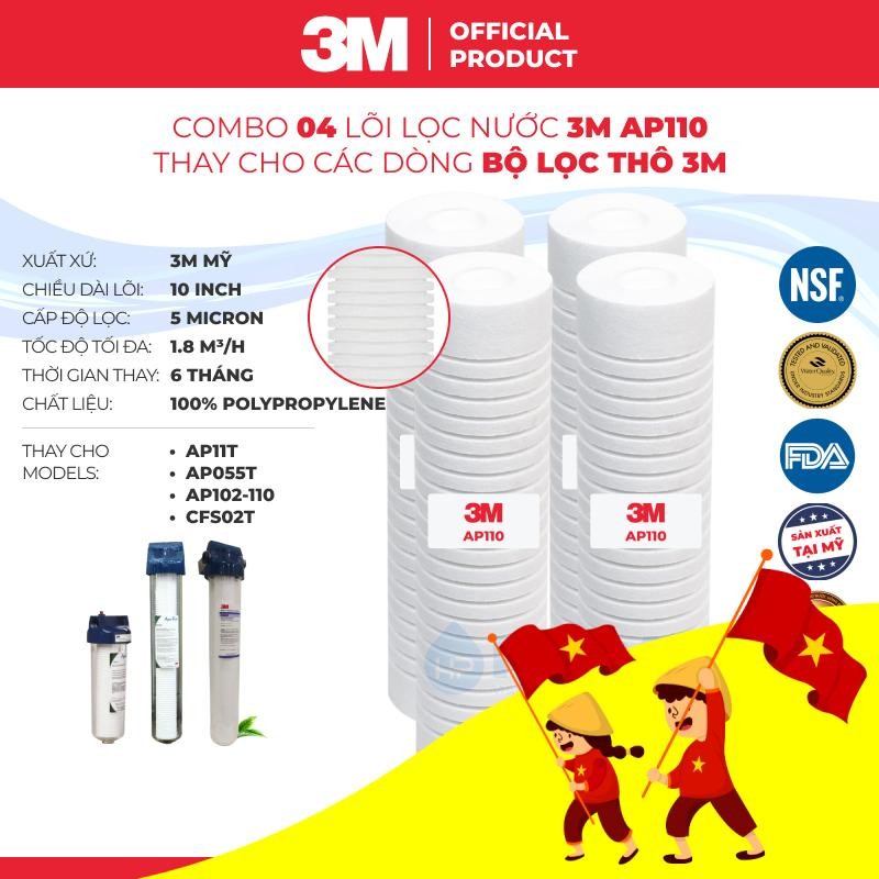 Lõi Lọc Thô 3M AP110 RT20B16G20NN Chính Hãng Mỹ - 10 inch 20 inch Cho 3M AP11T AP055T AP102T-110 ...