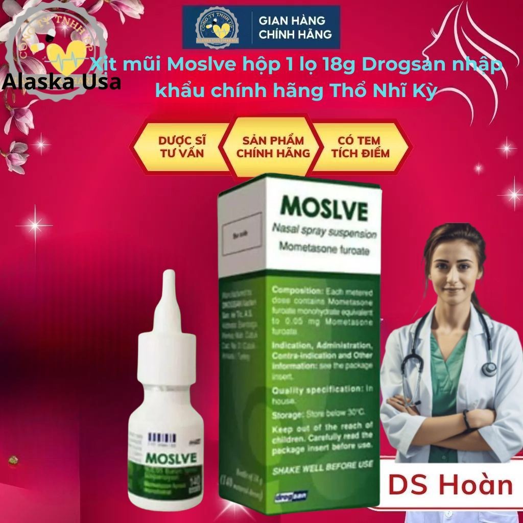 Xịt mũi Moslve hộp 1 lọ 18g Drogsan nhập khẩu chính hãng Thổ Nhĩ Kỳ ...