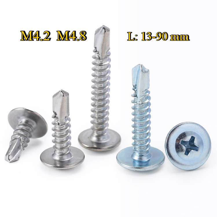 [Giao hàng nhanh] (WJX1)Vít tự khoan inox 304/410 xanh đầu lồi (đầu dù) Mạ kẽm M4.2 M4.8 [XSP ...