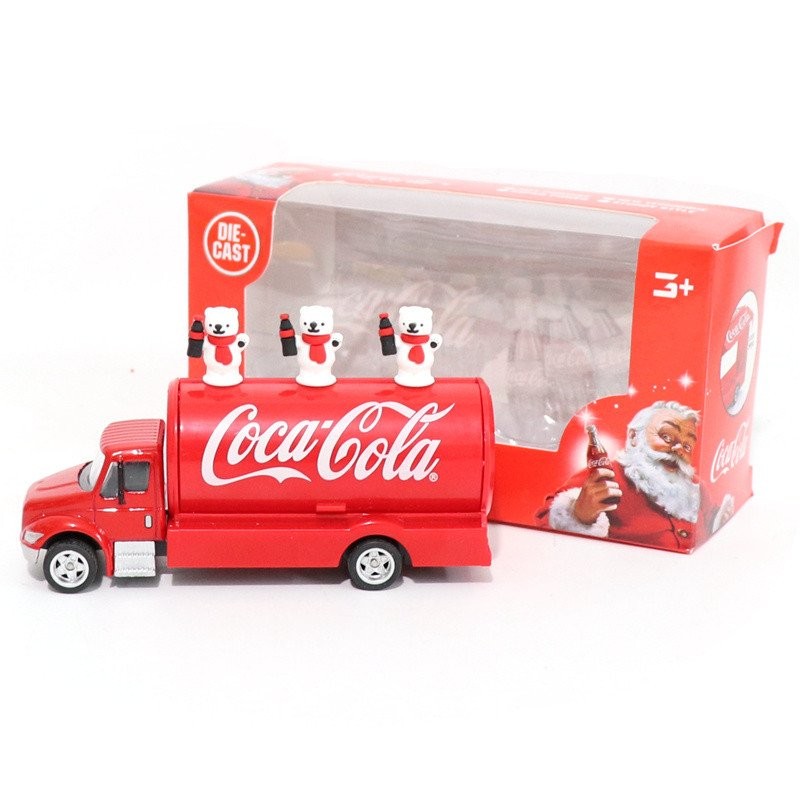 Chứa 3 con búp bê thu nhỏ gấu Bắc Cực, xe tải hình trụ Coca-Cola, mô ...
