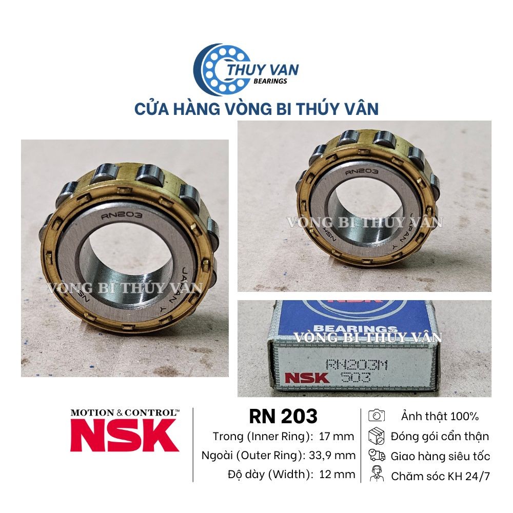 Vòng bi bạc đạn đũa lệch tâm, hộp số, mô tơ RN 203 204 205 206 207 208 209 210 hãng NSK | Shopee ...