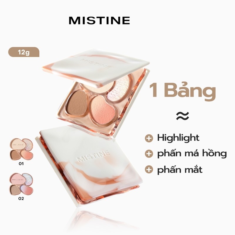 Mistine MISTINE Cà phê sữa Thái Trang điểm toàn diện Bảng màu All-in-One Độ bóng cao Đường viền ...