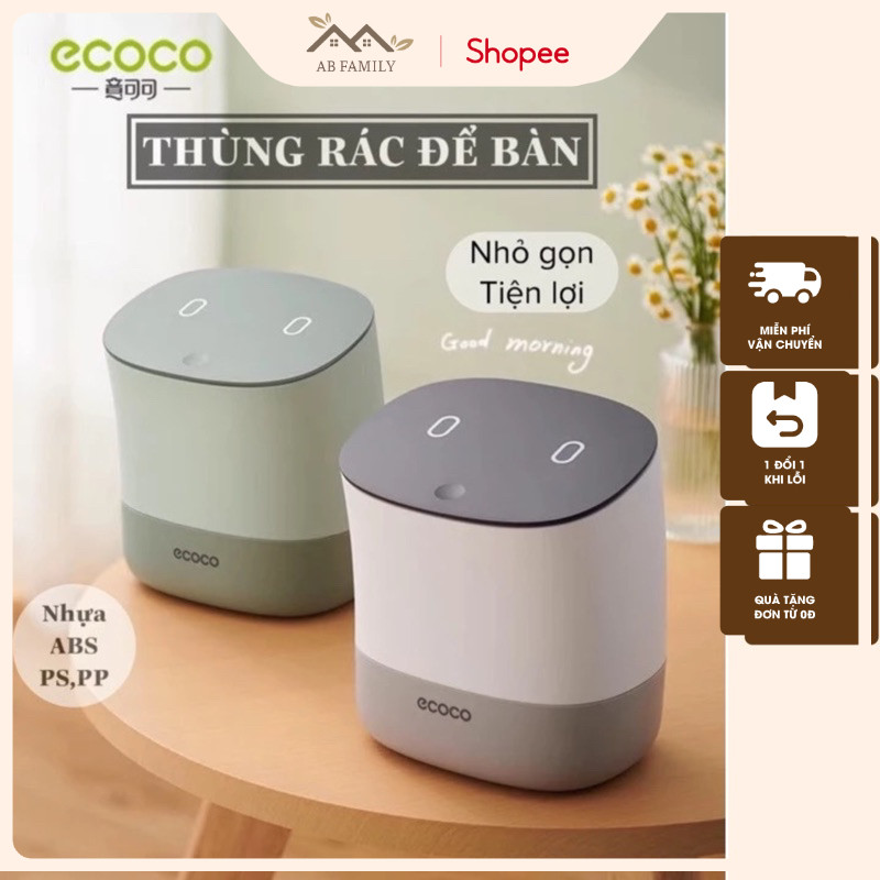 Thùng Rác Để Bàn ECOCO 1.5L Tặng Kèm 30 Túi Rác| Sọt Rác Văn Phòng, Hộp Đựng Rác Nhỏ Gọn Tiện ...