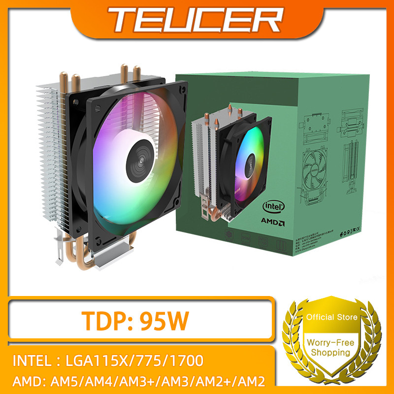Teucer CPU Cooler 2 4 Ống Nhiệt PC Tản Nhiệt Làm Mát 3PIN PWM Im Lặng ...