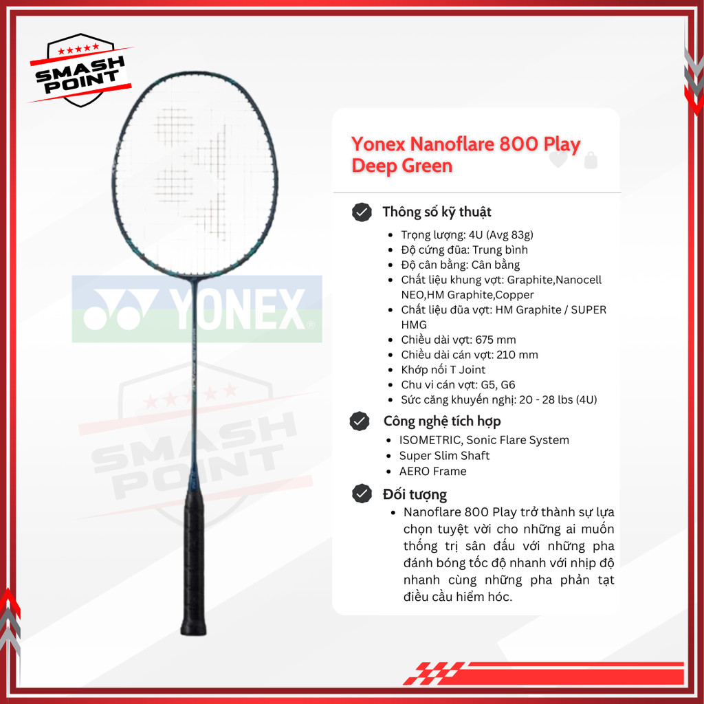 Vợt Cầu Lông Yonex Nanoflare 800 Play Deep Green (Chưa Căng Dây) - Hàng Chính Hãng | Shopee Việt Nam