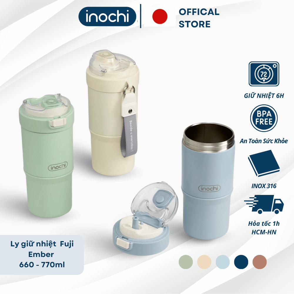 Ly giữ nhiệt Inochi, Cốc Giữ Nhiệt Fuji Ember 660ml 770ml Inox 316 giữ ...