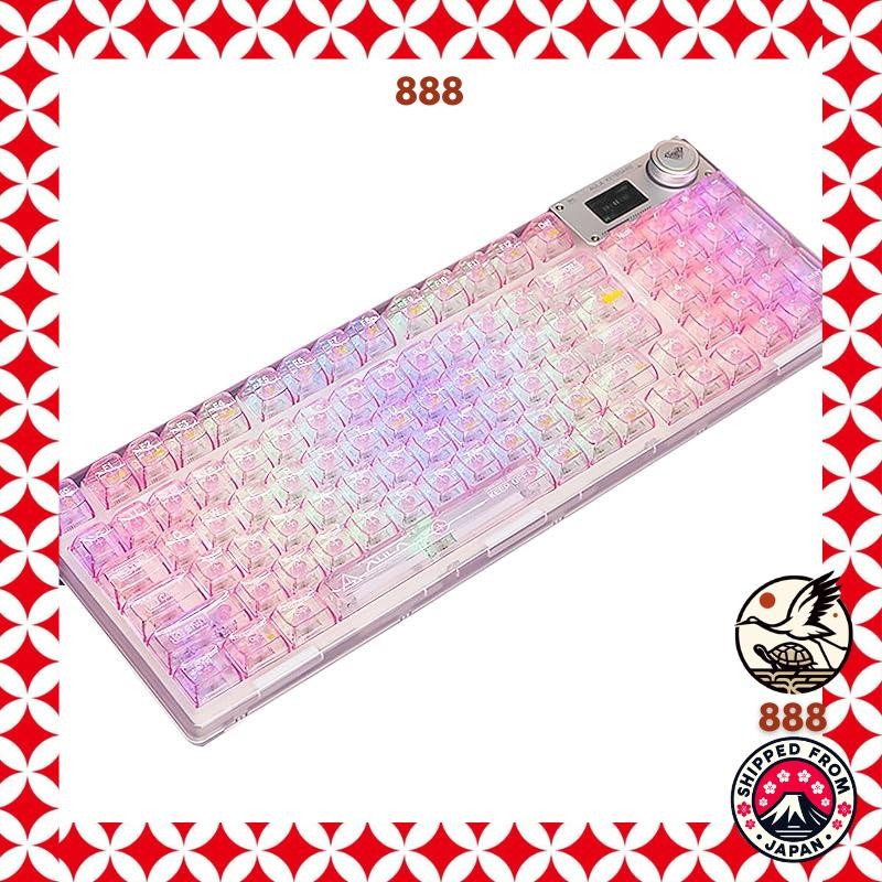 OUSEITECH F98pro Gaming Keyboard Transparent Hot-Swap Mechanical Tenkey ...