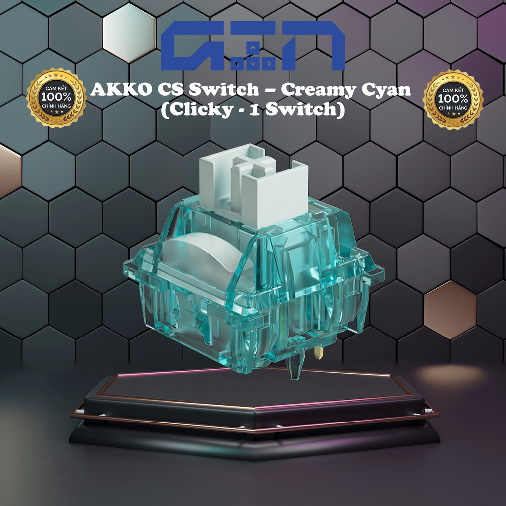 [CHÍNH HÃNG] Clicky AKKO Switch Creamy Cyan ( Clicky / 5 pin / Lẻ 1 switch) Prelubed | Shopee ...