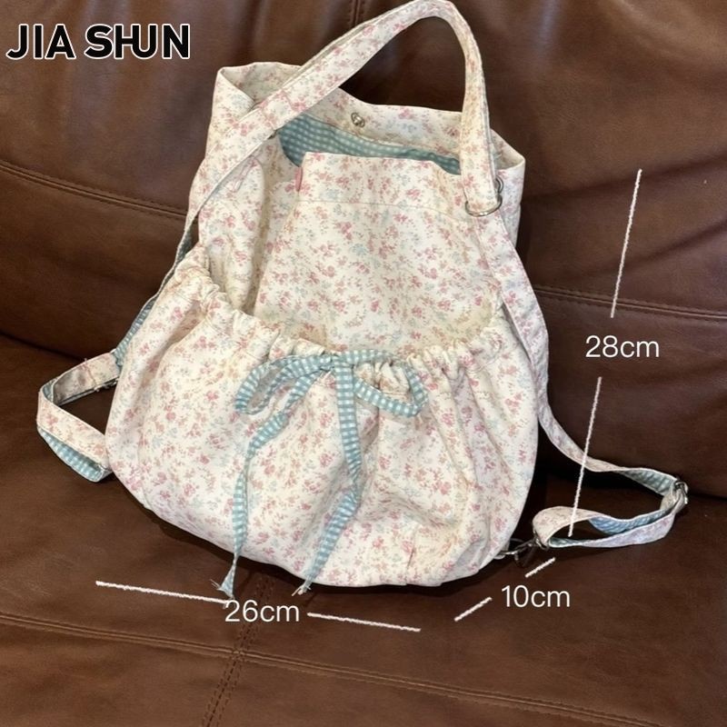 JIASHUN Ba lô hoa nhỏ phong cách Hàn Quốc Xuân Hè Mới buộc dây một vai Túi xách ba trong một ...