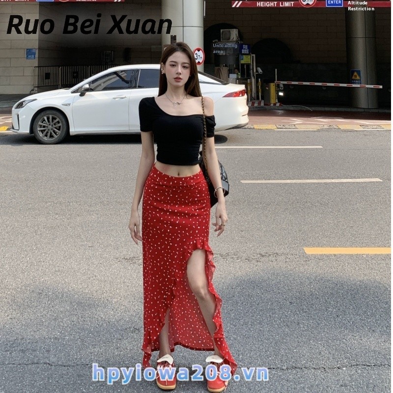 Ruo Bei Xuan Xù Váy Hoa Nữ Giữa Chiều Dài Eo Cao Giảm Béo Váy Hông Màu ...