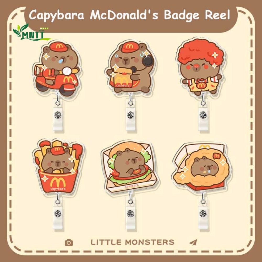 Mntt Capybara McDonald 's Badge Reel Acrylic Cartoon Card | Shopee Việt Nam