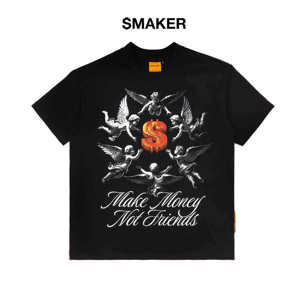 [SMAKER] Áo thun 100% cotton in hình thiên thần màu đen - MMNF ANGELS ...