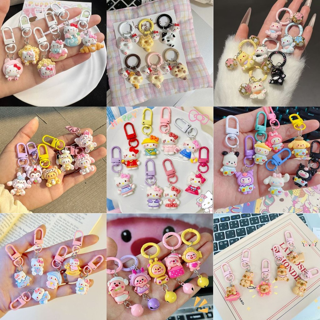 Móc khóa hello kitty hoạt hình dễ thương móc khóa mini hình loopy ...