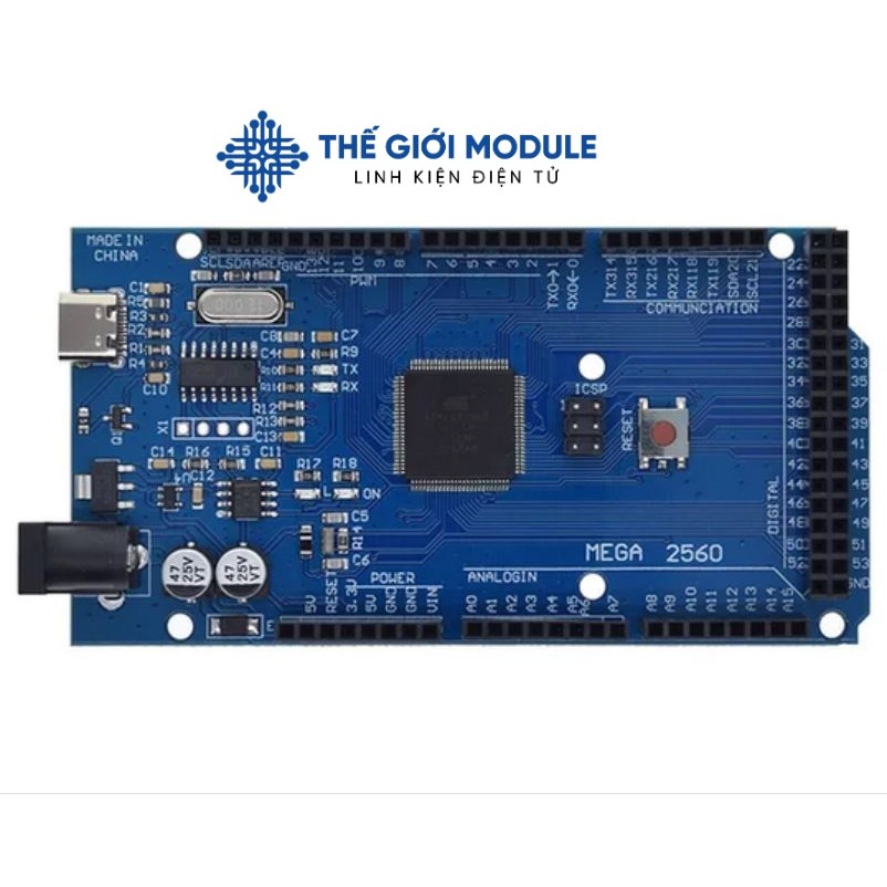 [Có sẵn] Arduino MEGA2560 R3 CH340 cổng Type-C (kèm cáp) - thegioimodule | Shopee Việt Nam